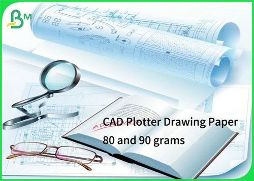 Plotter CAD drawing paper 80 and 90 grams 24 36 inch 50m 100m lenght ...