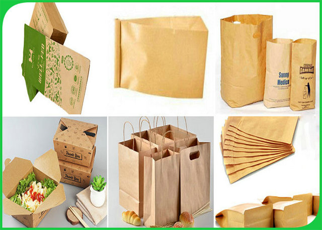 Eco - Friendly 40gsm 50gsm Brown Food Grade Paper Roll / Food Wrapping ...