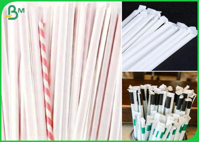 32mm Biodegradable Food Grade Paper Roll 28gsm Straw Wrapping Paper