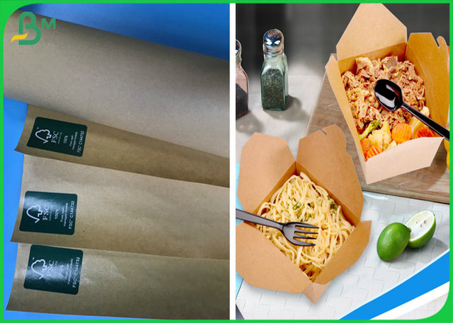 Food Grade Poly Coated Paper , Unbleached Kraft Paper with good waterproof