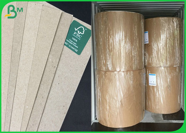 FSC Certified Recycled 50GSM TO 160GSM Brown Kraft Liner Paper For Packing