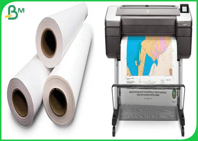 36inch * 50m 80gsm Inkjet CAD Plotter Paper Roll For Engineering Drawing