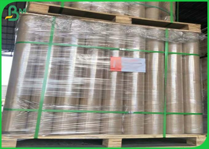 Recycled Pulp 50gsm Brown Kraft Paper Roll , Virgin Kraft Liner Board