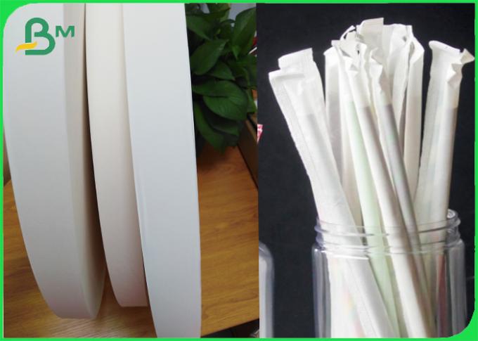Sgs 28gsm White Color Straw Wrapping Paper 26 5mm Width Bobbin