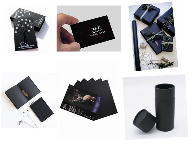 Double side 250gsm Black Printing Paper Uncoated Jet Balck Writing Paper