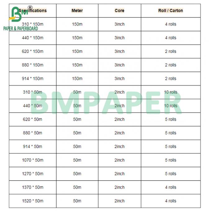 20"* 50yard 20lb 2" Core White CAD Bond Paper For Engineering Drawing