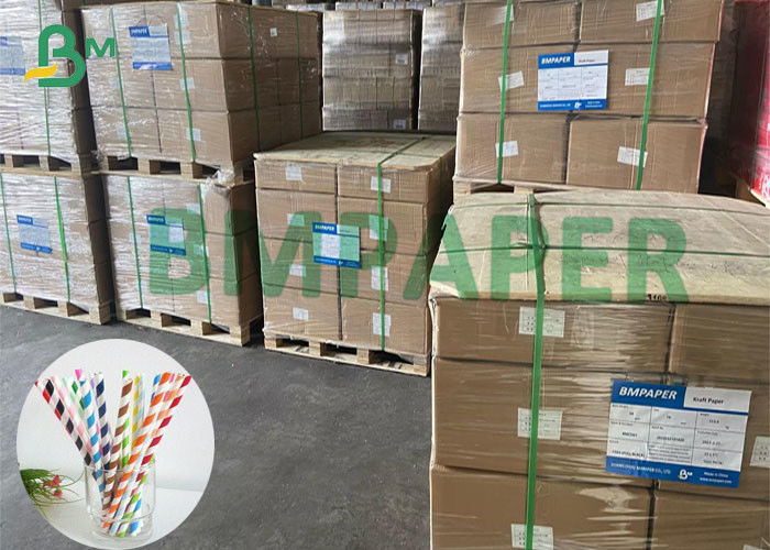15mm 19mm 60gsm Straw Paper Roll White Kraft Colour Stripe Printable MG ...