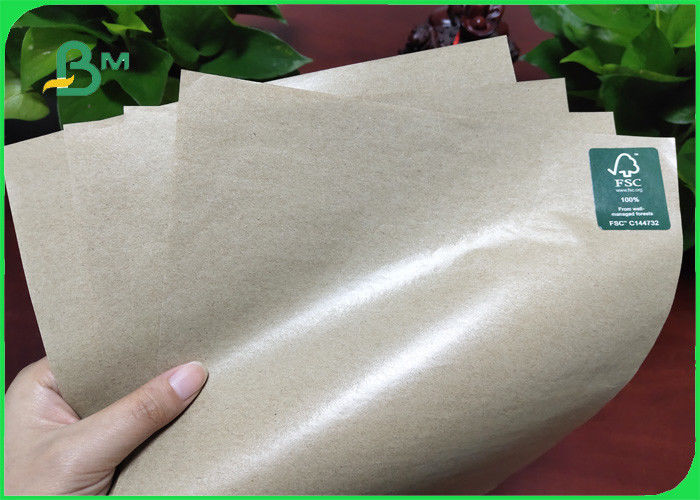 Greaseproof Brown Color 50 + 10G PE Coated One Side Paper For Food ...