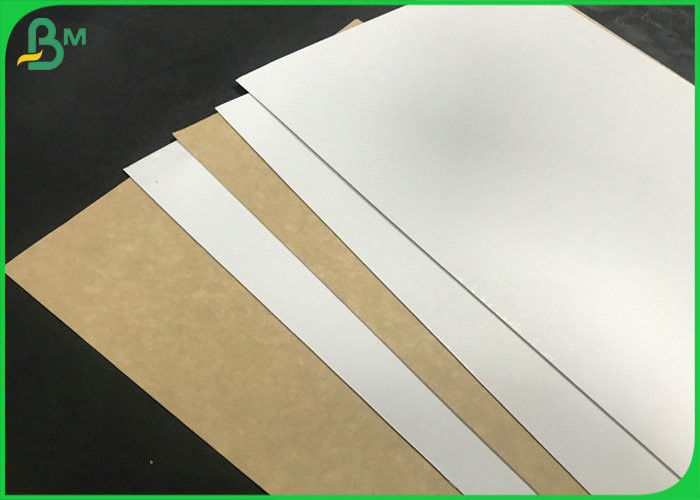 Flip Sided Kraft Paper Board White Solid Surface Brown Color Back For ...