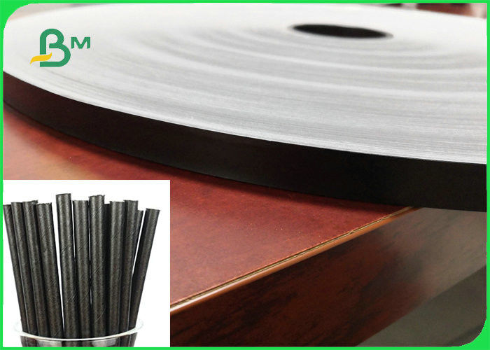 BPA Free 60gsm Solid Black Straw Food Grade Paper Roll For Cocktail 100 ...