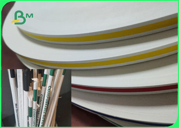60gsm 120gsm Biodegradable Straw Paper Roll For Coffee Shop 14MM 15MM ...