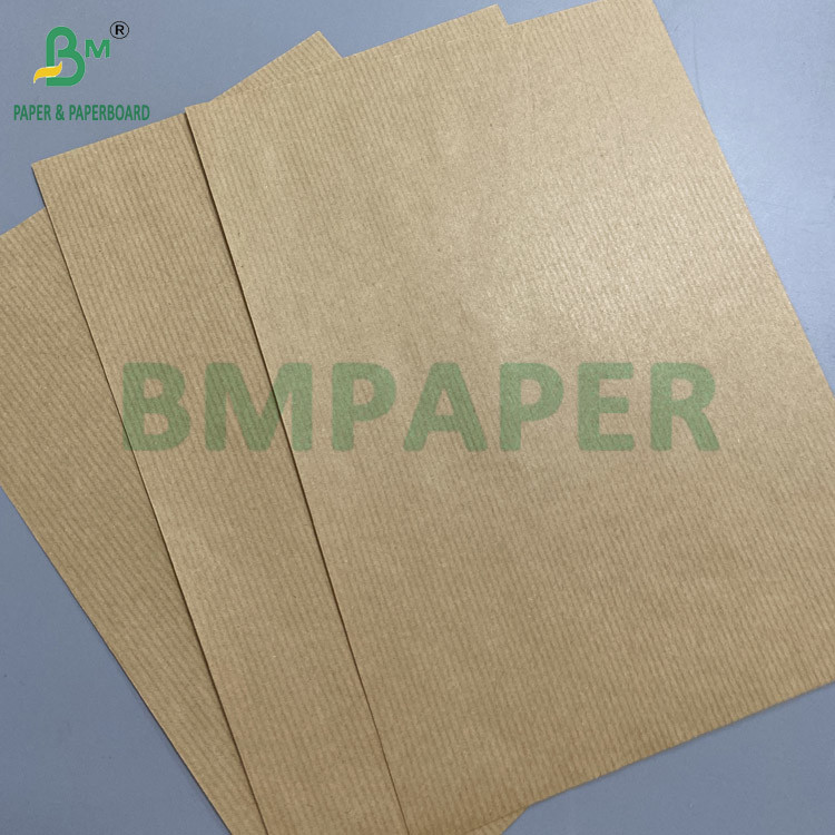 80gsm Brown Striped Kraft Paper Gift Wrapper One Side Gloss Excellent ...
