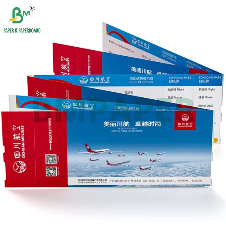 175g Custom Thermal Airline Flight Tickets Boarding Pass Paper 18.8cm x ...