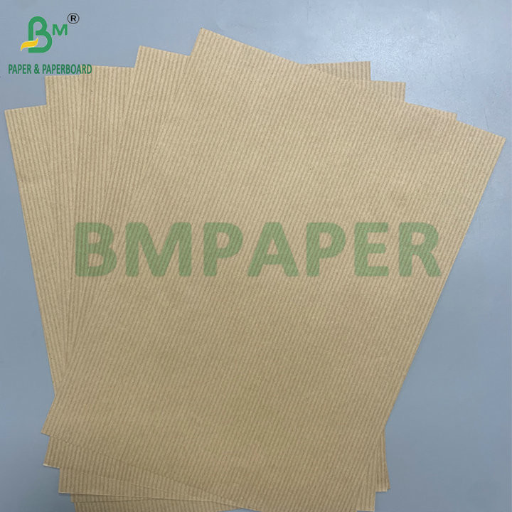 Wood Pulp Striped 60gsm 70gsm Brown Red Kraft Paper For Carton Liner Paper