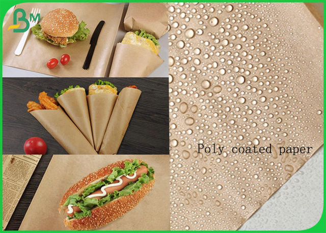 FDA Certified Greaseproof Kraft Food Wrapper Reel With Poly Coated