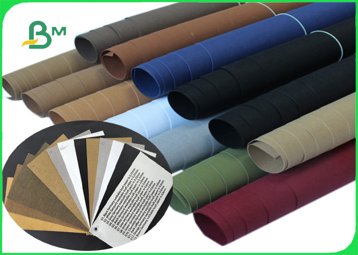 0.55 & 0.8mm Thick Washed Paper Width 150cm Brown & Black Color For DIY ...