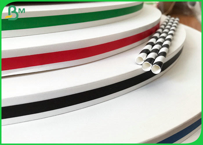 Straw Base Food Grade Red Stripped Color 60g Paper Roll 15MM 27MM Width