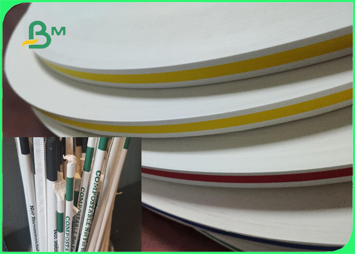 60gsm 120gsm Biodegradable Straw Paper Roll For Coffee Shop 14MM 15MM ...